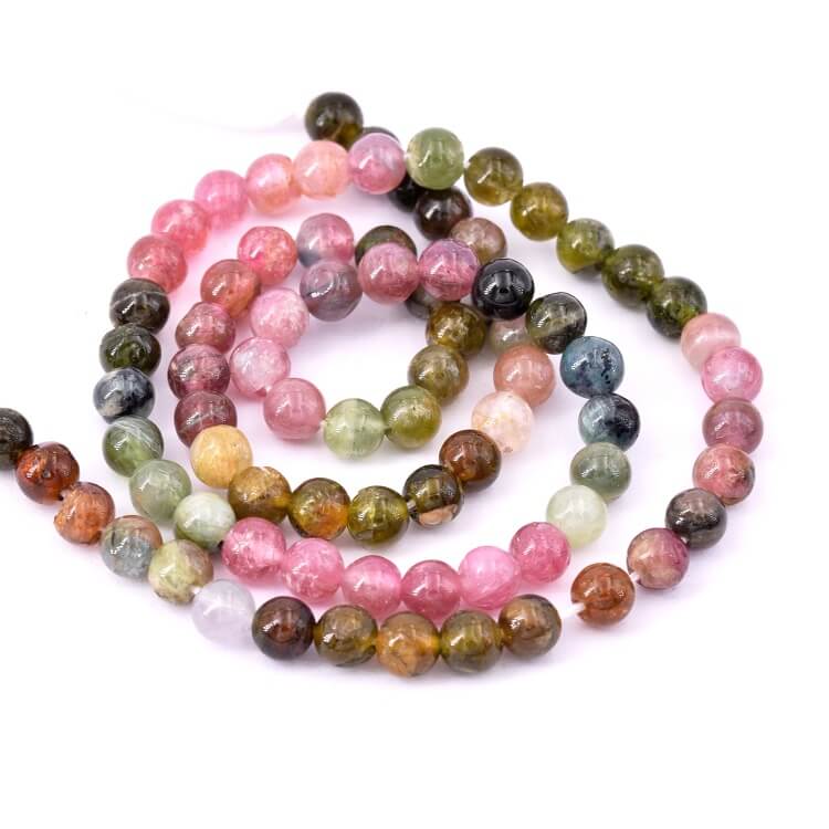 Perle ronde Tourmaline 4.5mm - trou 0.5mm